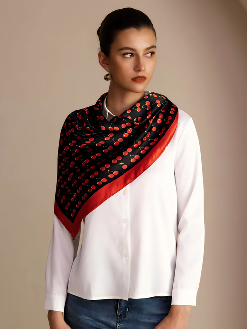 SILKSILKY printed square silk scarf